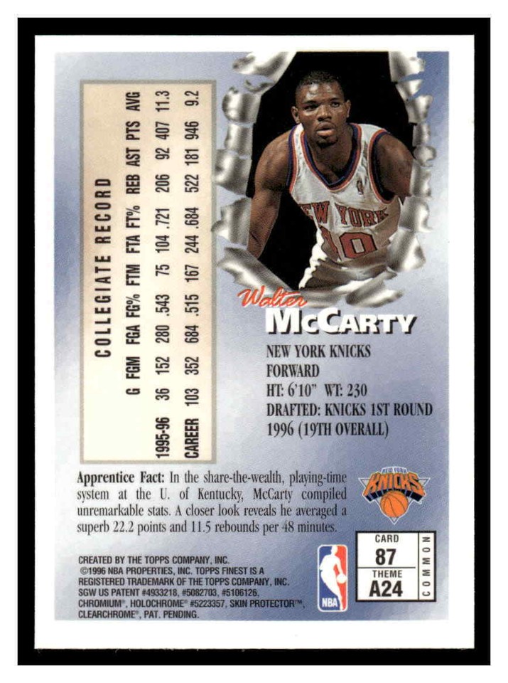 1996-97 Finest #87 Walter McCarty | eBay