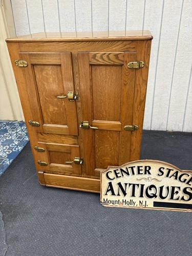 66839 Antique Victorian Oak Ice Box Refrigerator | eBay