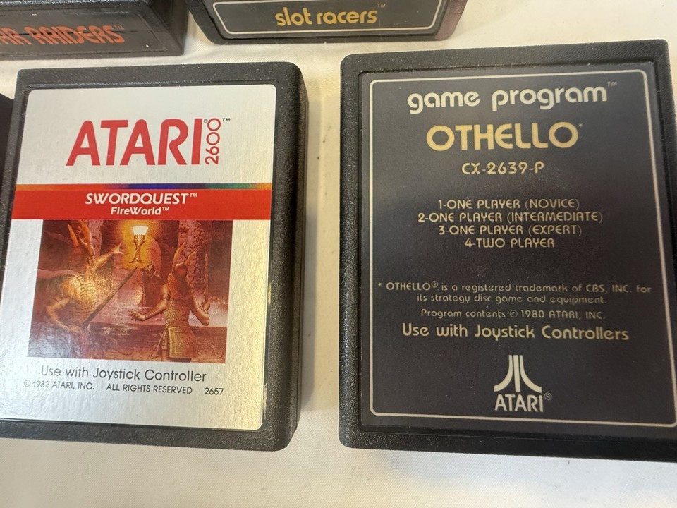 (13) Vintage 1981 Atari 2600 Games Yars' Revenge, Slot Racers, Warlords ...