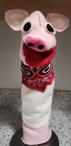 Baby Einstein Handmade Pink Pig W/ Red Bandana Puppet. Baby MacDonald ...