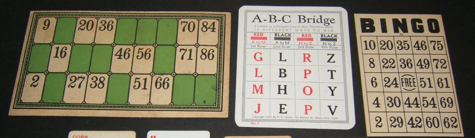 Vintage Game Card Lot of 3 Bingo, Bridge | eBay