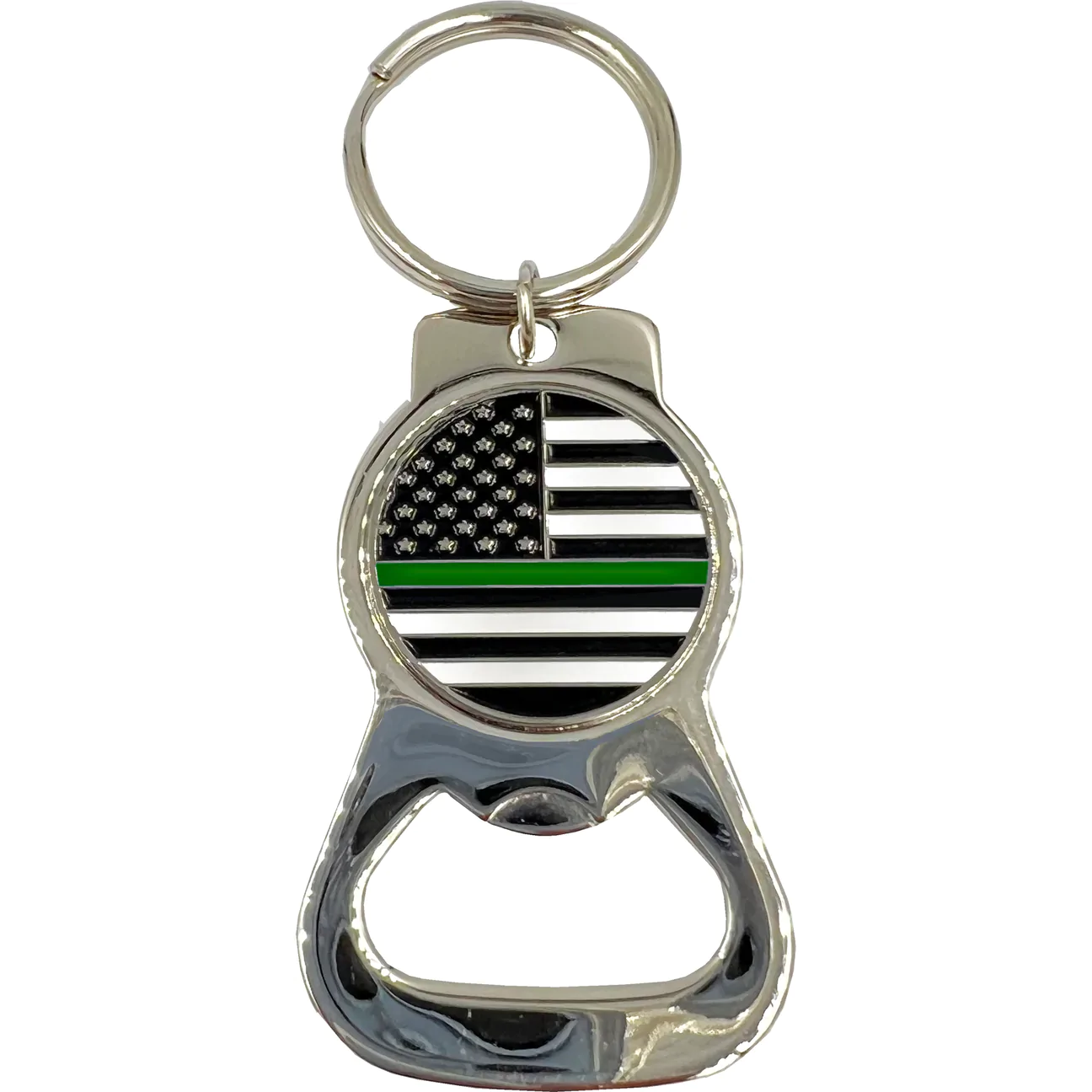 Thin Green Line flag Police Officer Keychain Bottle Opener Border ...