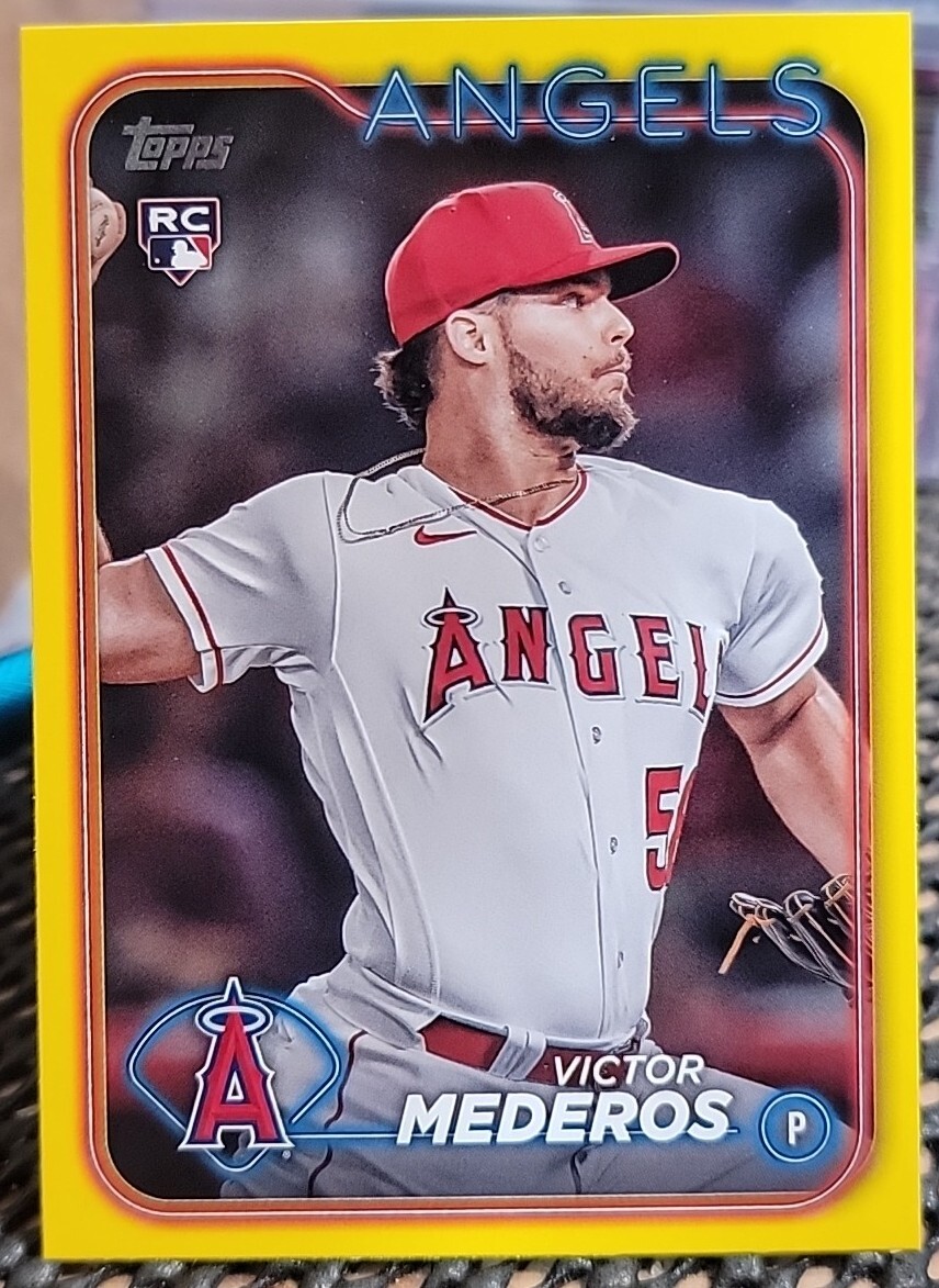 2024 Topps Series 1 #270 Victor Mederos Yellow Parallel Rookie RC Los ...