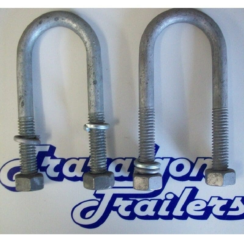 2x Galvanized Round u bolts ubolt 39mm R to 50mm 115m to 140mm Long ...