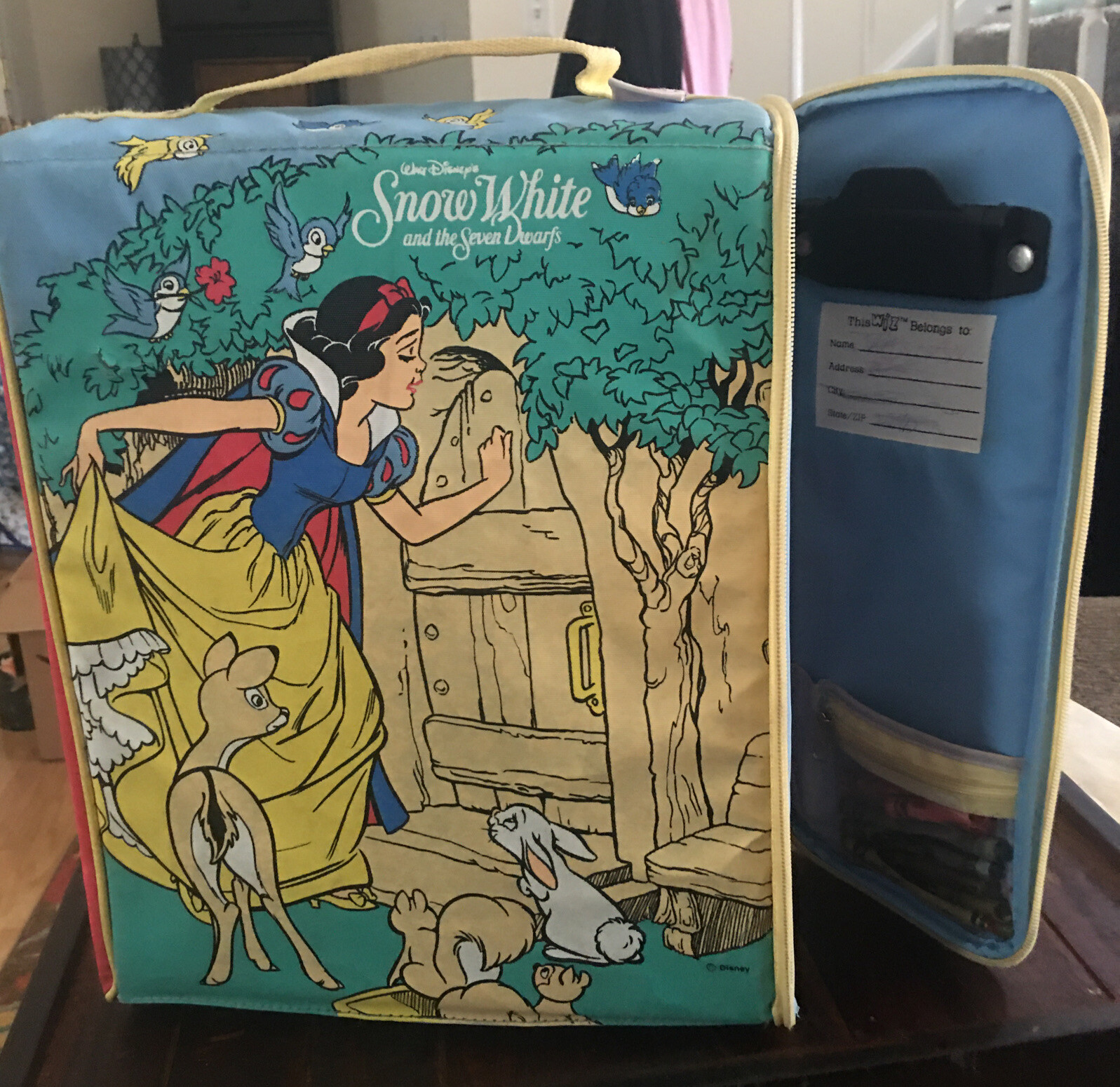 Vtg Disney Snow White & the 7 Dwarfs”Wiz Too" Junior Locker Bag ...