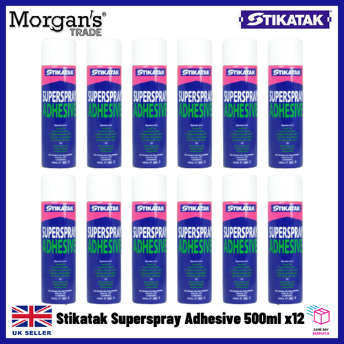 Stikatak General Purpose Superspray Aerosol Adhesive 3m2 Spray Glue 12 ...