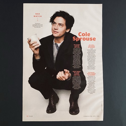 Magazine Clipping 2019 Page Male Celeb Actor Cole Sprouse Collect Paper ...