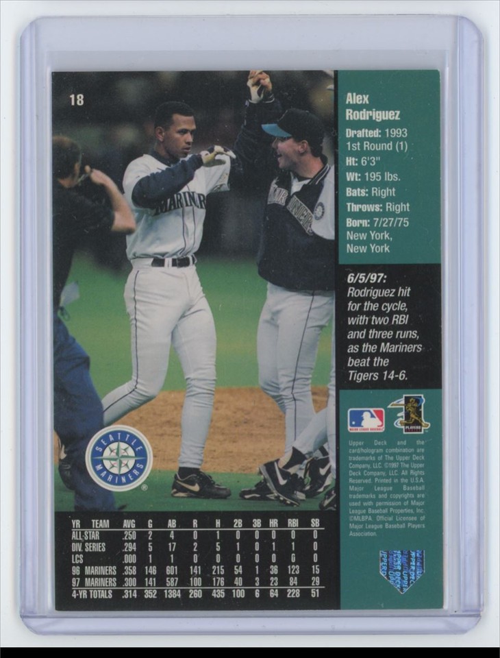 1998 Upper Deck Hot Alex Rodriguez Seattle Mariners #18 | eBay