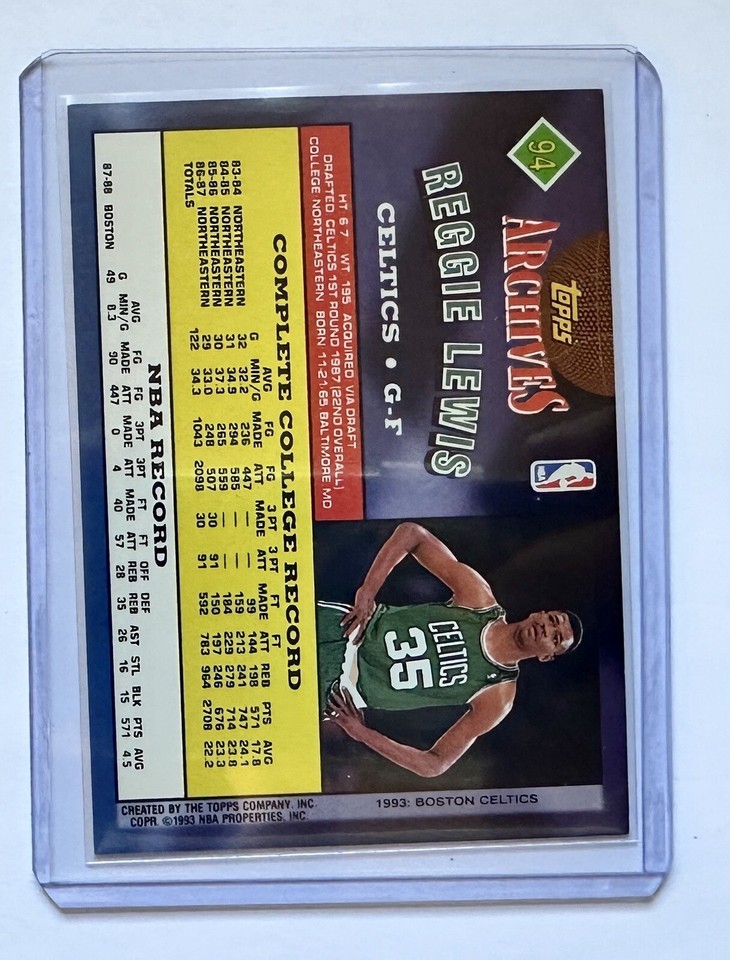 1992-93 Topps Archives - #94 Reggie Lewis | eBay