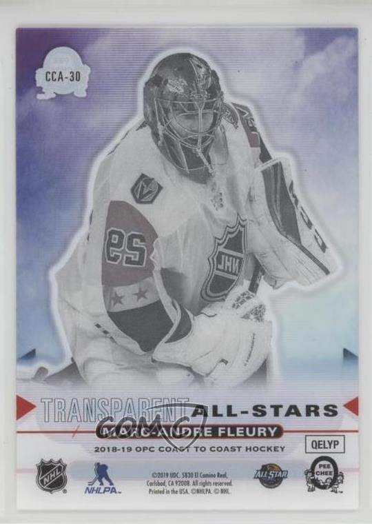 2018 O-Pee-Chee Coast to Canadian Tire Transparent All-Stars Marc-Andre ...