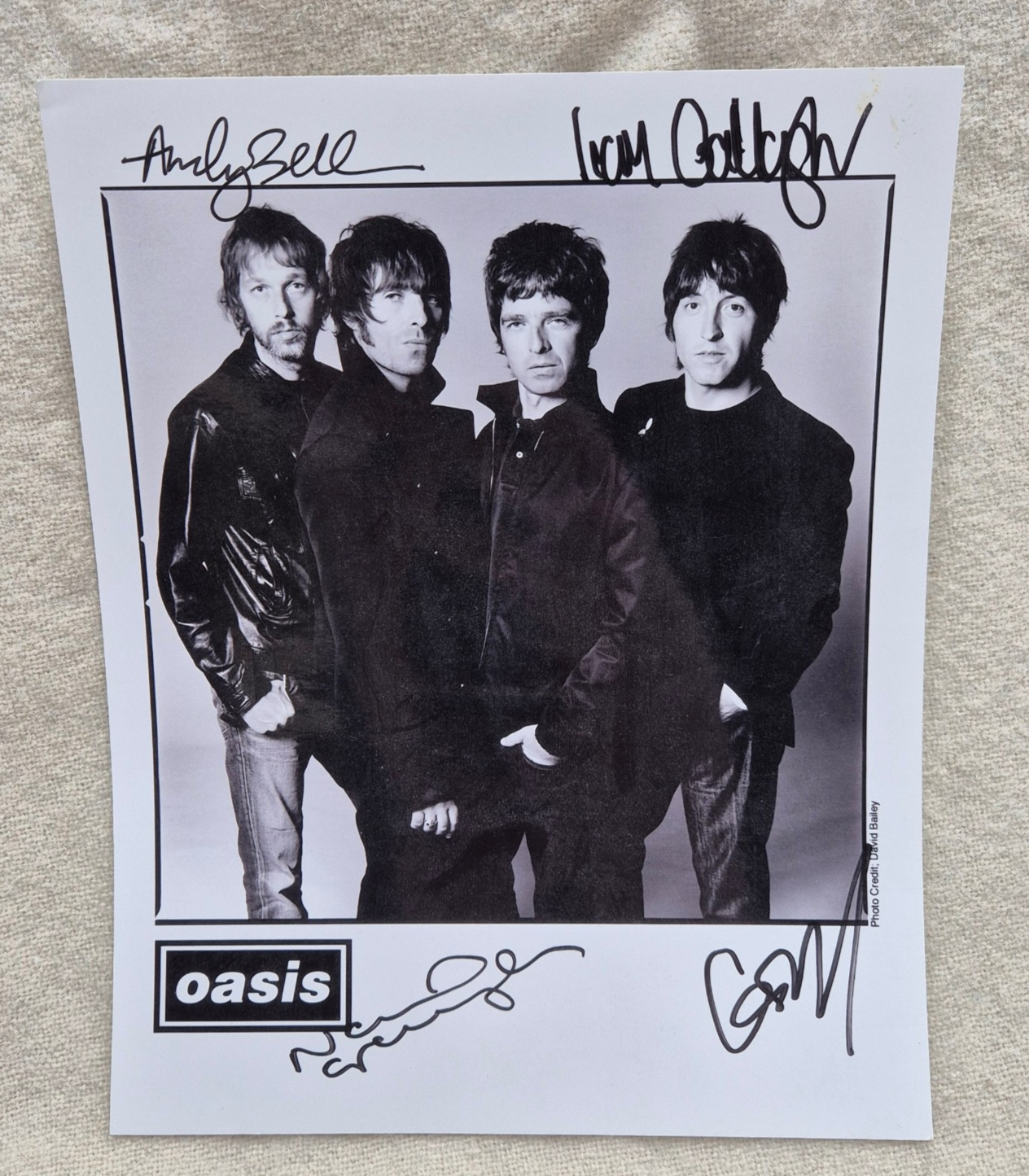2006 Oasis signed photograph - by Liam, Noel, Andy Bell and Gem Archer ...