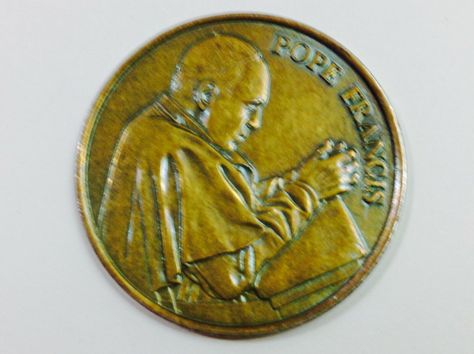 Vintage Catholic Pope Francis Coin - Bronze Religious Pocket Coin ...