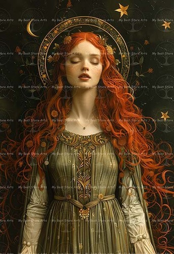 BRIGID GODDESS ART PRINT, Irish Spring Poster, Gothic Witchy Lunar Fire ...