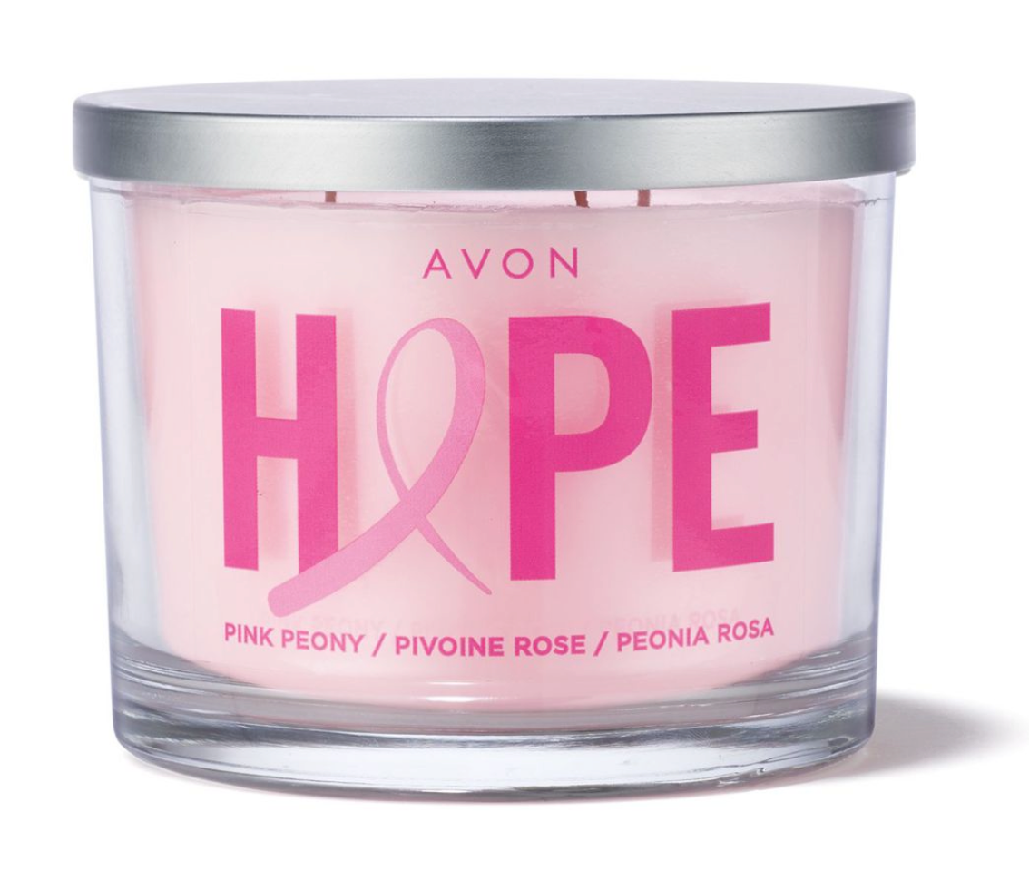 Avon Pink Peony "Hope" Breast Cancer Awareness 3 Wick Candle (New In ...