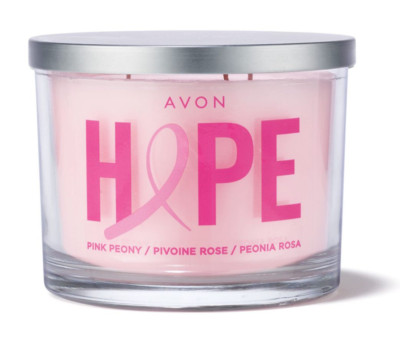 Avon Pink Peony "Hope" Breast Cancer Awareness 3 Wick Candle (New In ...