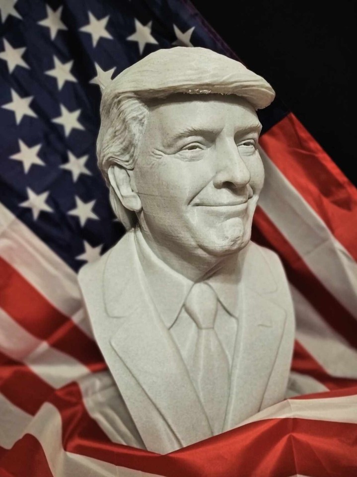 YUGE 12 inch! Donald Trump Statue / Bust STONE Finish President MAGA ...