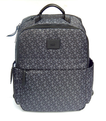 DKNY LIANNA FULL SIZE LOGO BLACK NYLON BACKPACK UNISEX NEW$198 ...