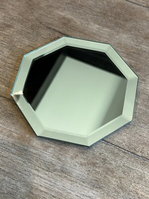 Glass Mirror Coaster Beveled Edge Non Skid Rubber Feet Bumpers 6 ...