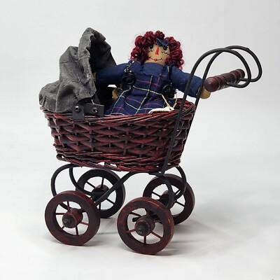 Baby Carriages & Buggies - Wicker Doll Carriage