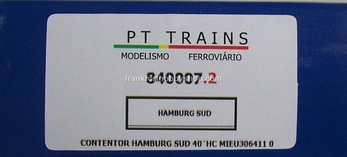 PT TRAINS #840007.2 HO 40 ' HC CONTAINER HAMBURG SUD Road # MIEU 306411 ...