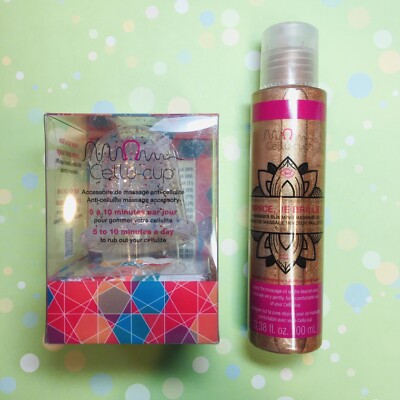 Cellu-Cup Sparkle Glitter w/ Pouch & Shimmer Slimming Oil Anti ...