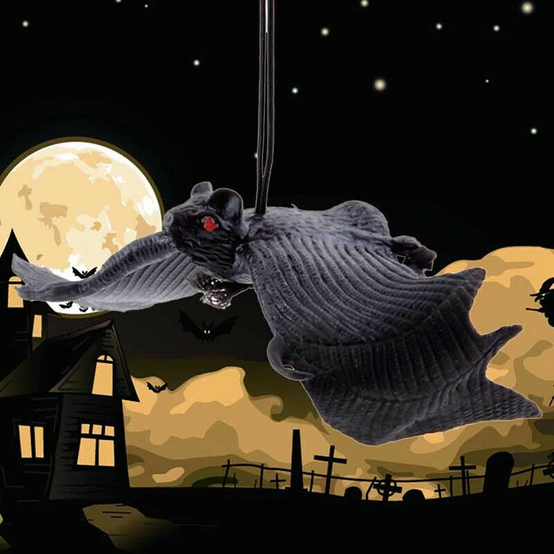 Hanging Rubber Vampire Bat Toy Prop Fancy Dress Halloween Party Cosplay ...