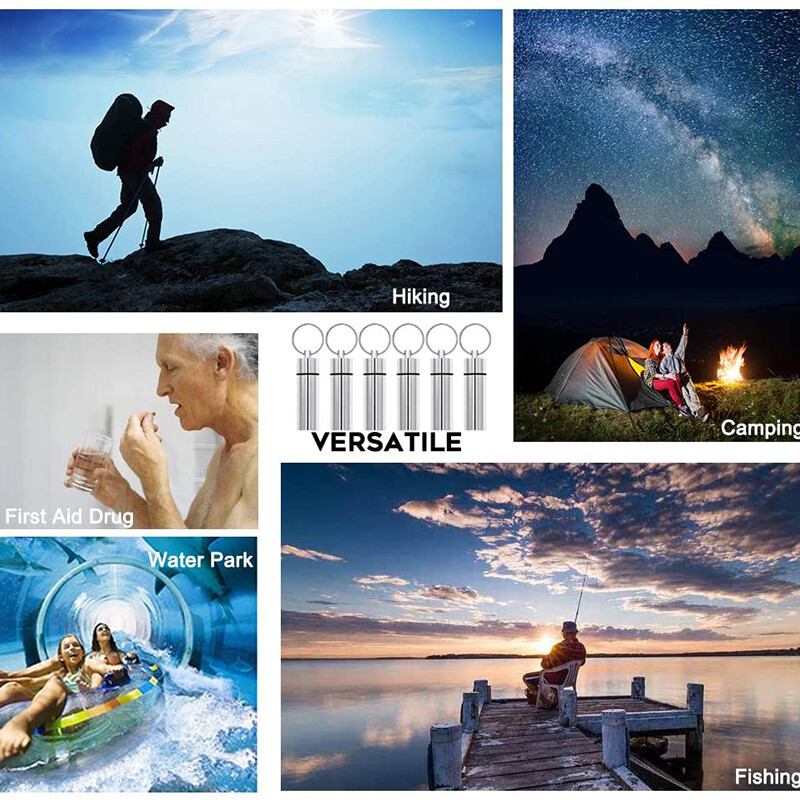 Portable Waterproof Pill Case Bottle Keychain Storage Holder Container ...