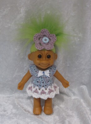 Made to fit your 7" TRACEY TROLL, Clothes #02 Crochet Dress & Flower ...