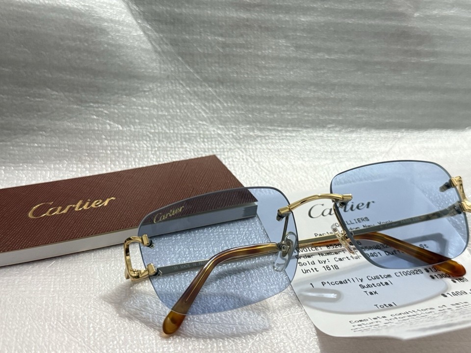 Cartier Big C Without Diamond Cut Blue Frameless Lens CT0092S Documents ...