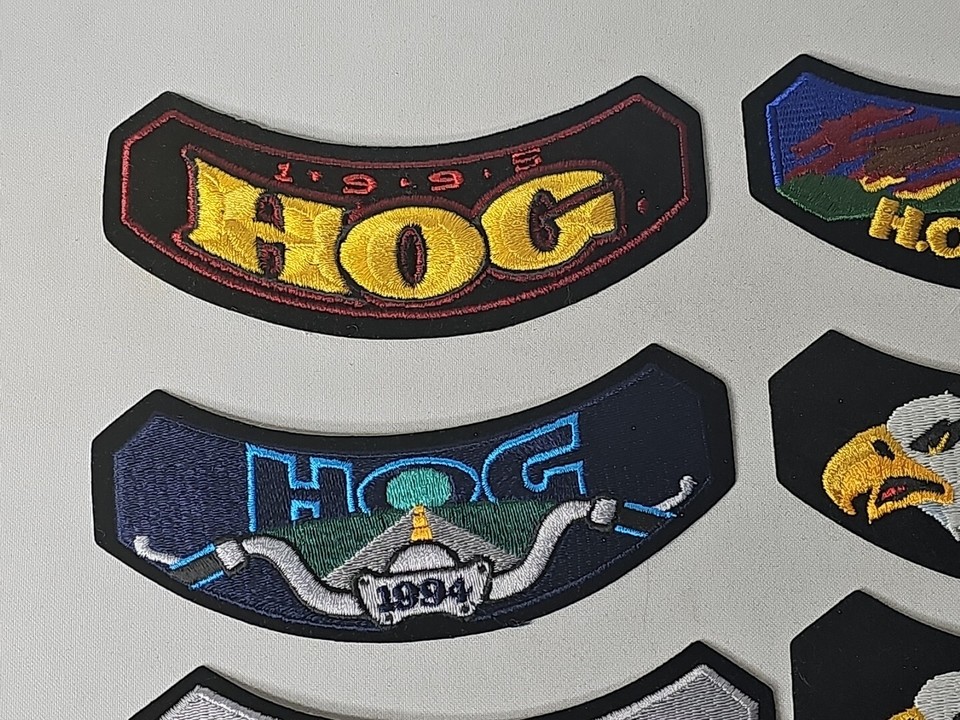 1992 To 1998 Harley Davidson Owners HOG Lot of 8 Embroidered Rocker ...
