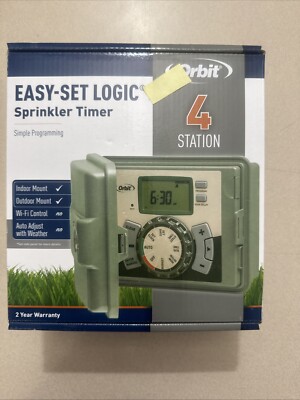 Orbit 57894 Easy-set Logic 4-Station Indoor/Outdoor Sprinkler System ...