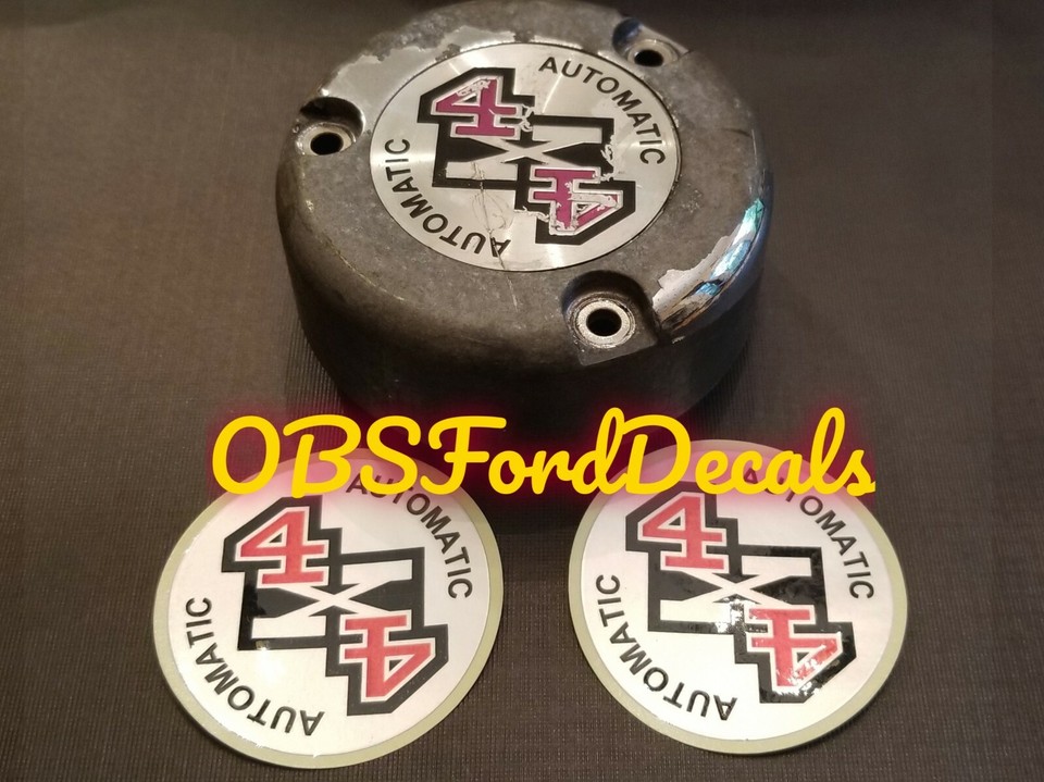 87-97 F150 F250 F350 4x4 Truck Bronco Automatic Locking Hubs decal Pair ...