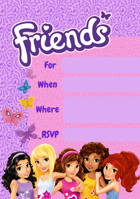 Lego Friends Birthday Invitation