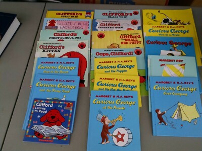 Lot 19 Clifford The Big Red Dog and Curious George Books Classroom or ...