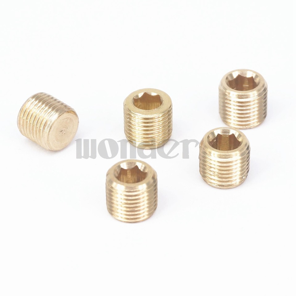 5pcs M8x1 Metric male Brass Countersunk Plug Internal hex head socket ...