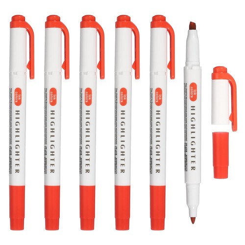 6Pack Broad and Round Tips Highlighter, Gold Orange | eBay
