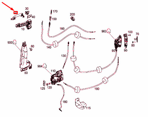 MERCEDES-BENZ VITO W447 REAR SLIDING DOOR HANDLE A44776001599B27 | eBay