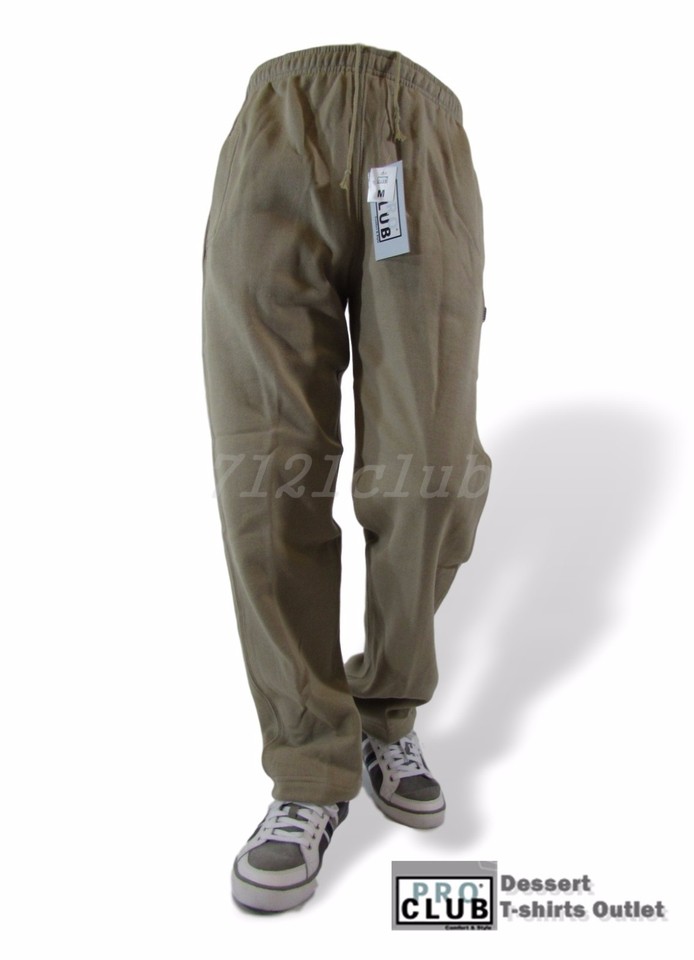 PRO CLUB Men's Sweatpants Fleece Jogger Pants Standard Fit Open Bottom ...