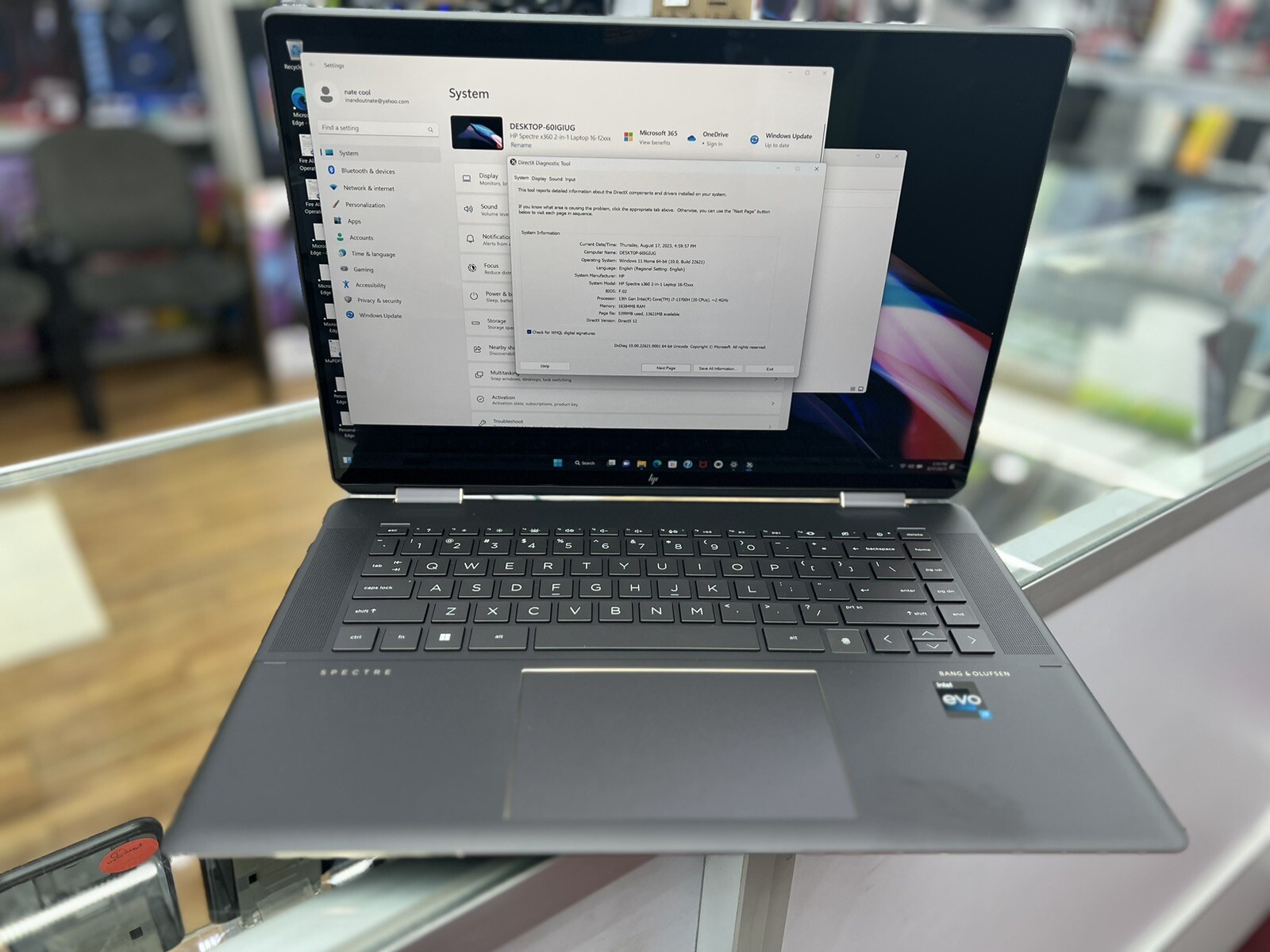 OPENBOX HP Spectre x360 14 inch 2-in-1 Laptop PC 14-ef2023dx Nightfall ...