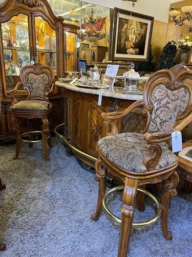 AICO by Michael Amini Venetian bar with marble top | eBay