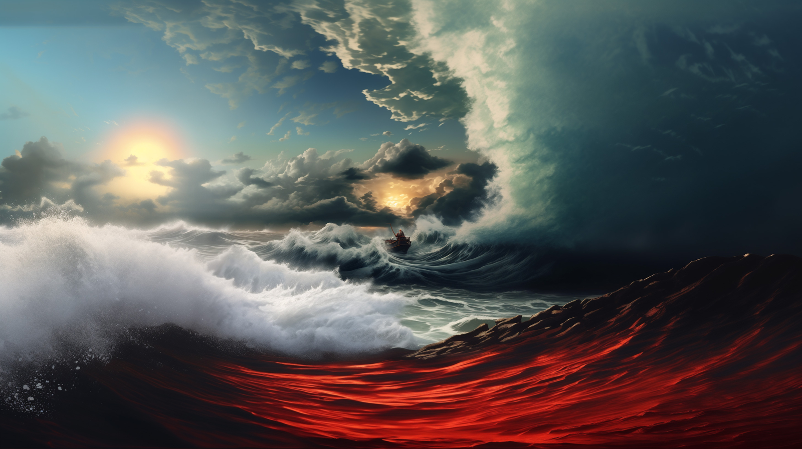 Anime Tsunami Ocean View Waves Landscape Gaming Mat Desk 8618 | eBay