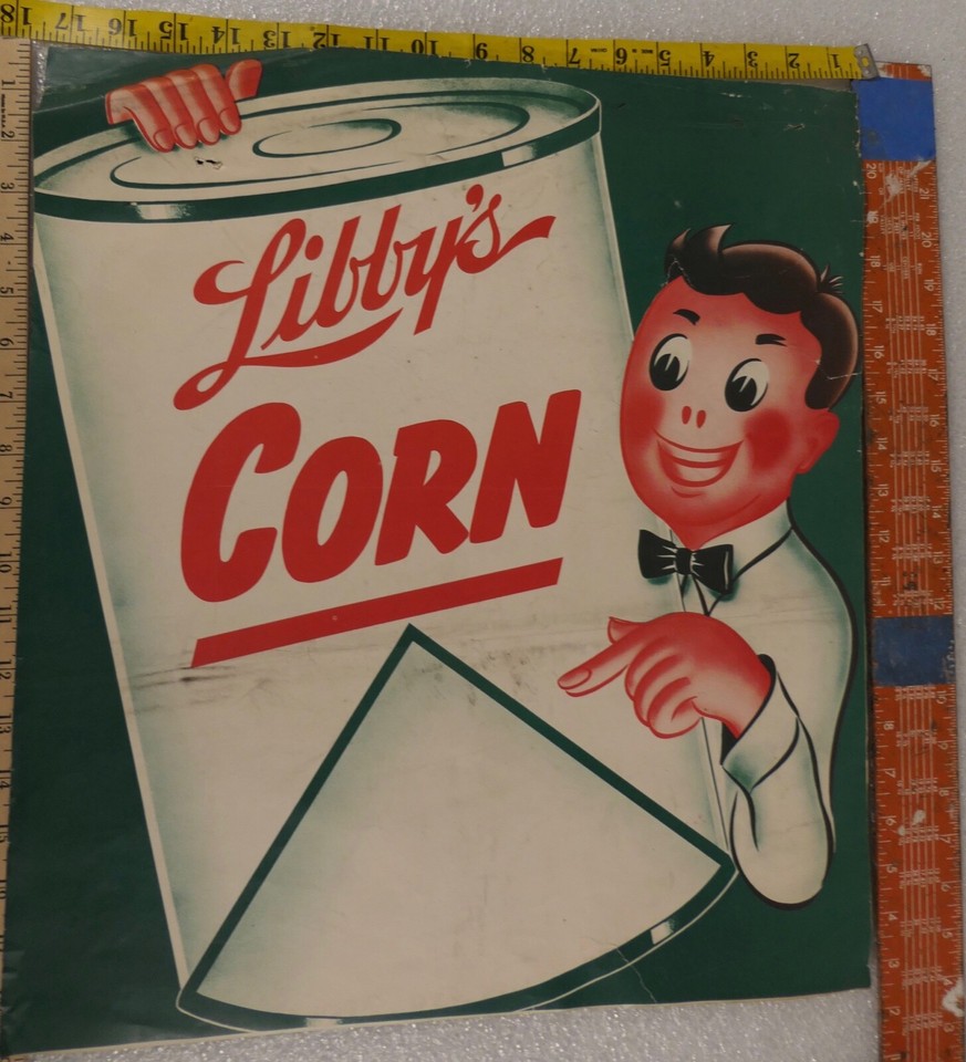 VINTAGE FOOD LIBBY'S POSTER TWO SIDED GROCERY STORE ADVERTISING 1940'S ...