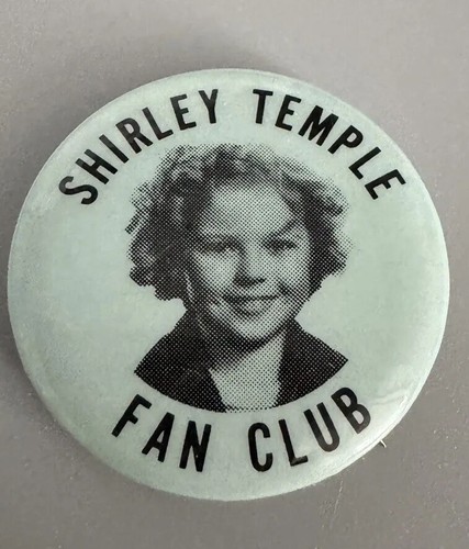 Vintage Pin Button Genuine Shirley Temple Doll Button Pin Back Fan Club ...