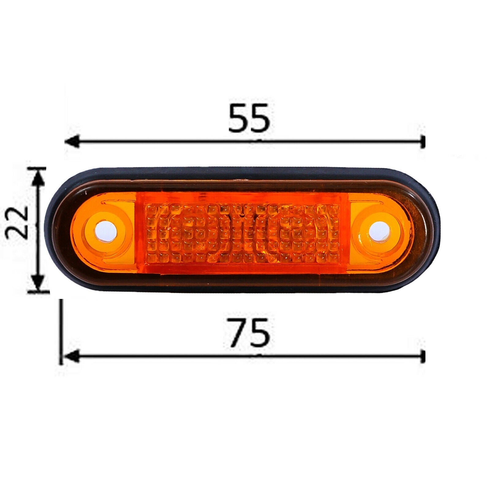12x 12V Flush Fit Led Orange Amber Side Marker Lamp FIT TO LIGHT BAR ...