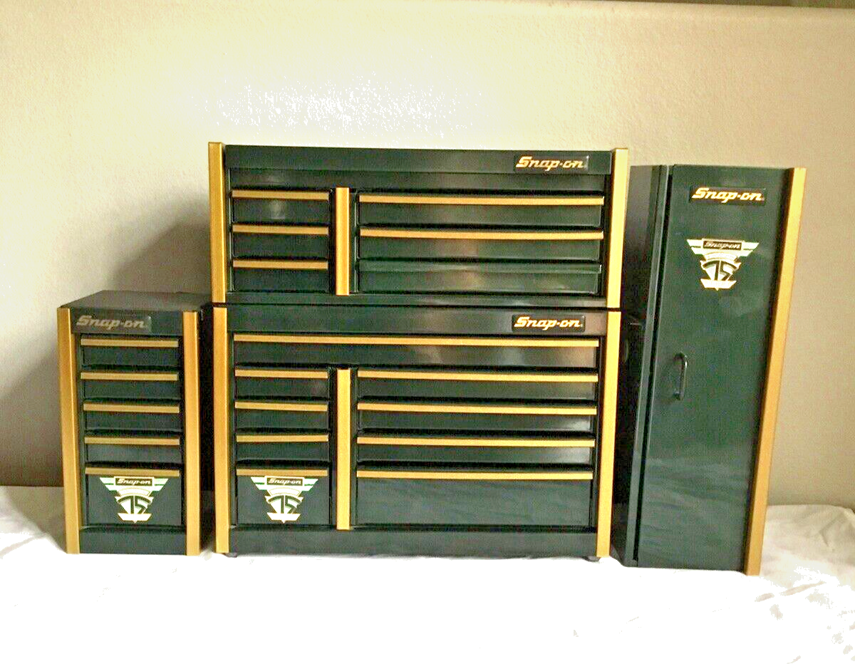 Snap-on 75th Anniversary Miniature Mini Chest Tool Box Green 4 Piece ...
