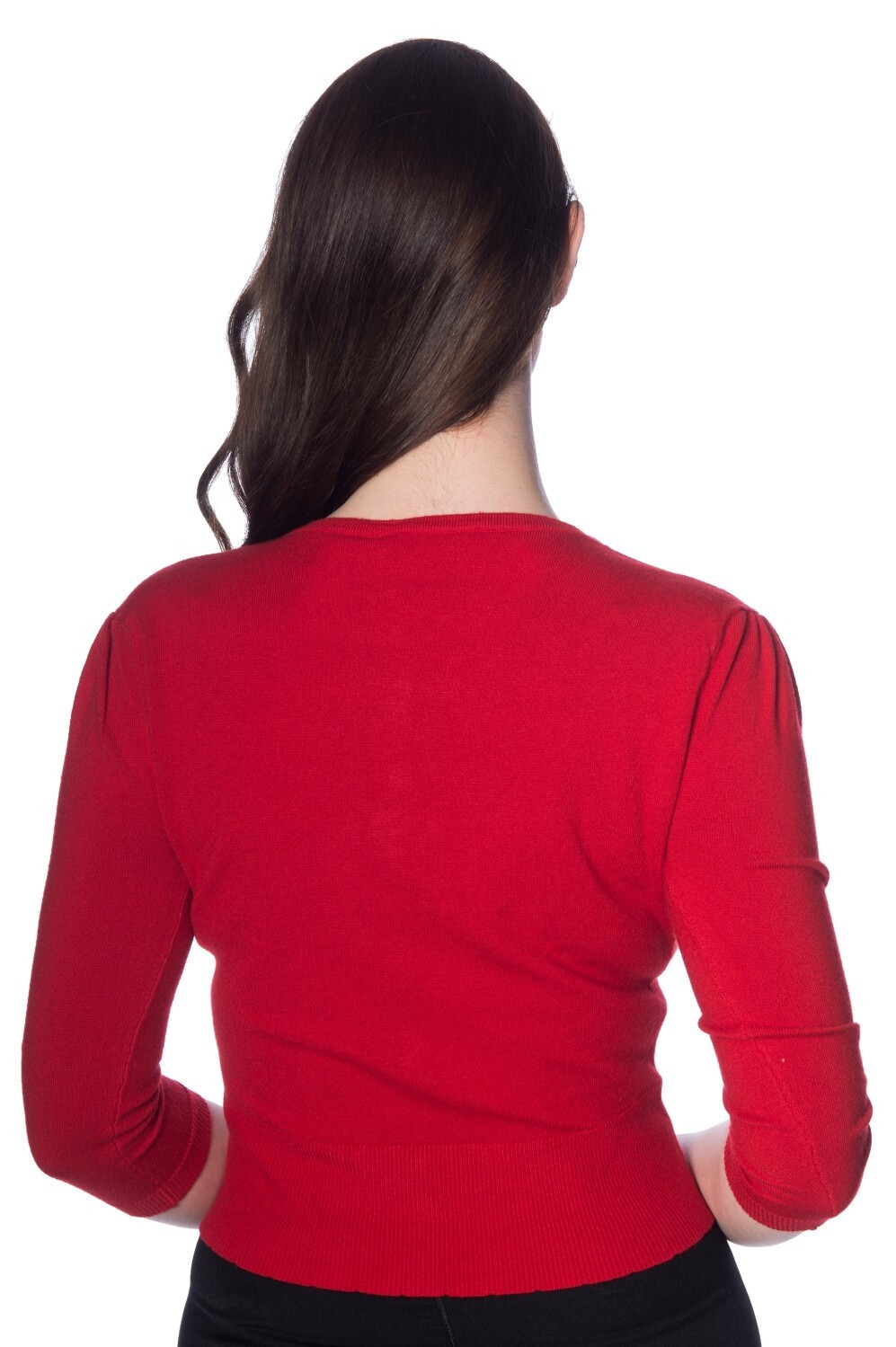 Women's Red Retro Kitty Rockabilly Cat Scallop Collar Cardigan BANNED Apparel | eBay