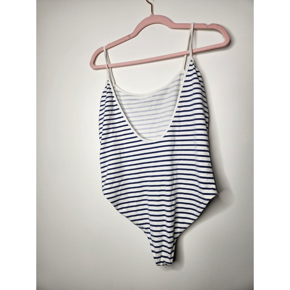 Zara Woman Basic Collection Striped Bodysuit Sleeveless L Casual ...