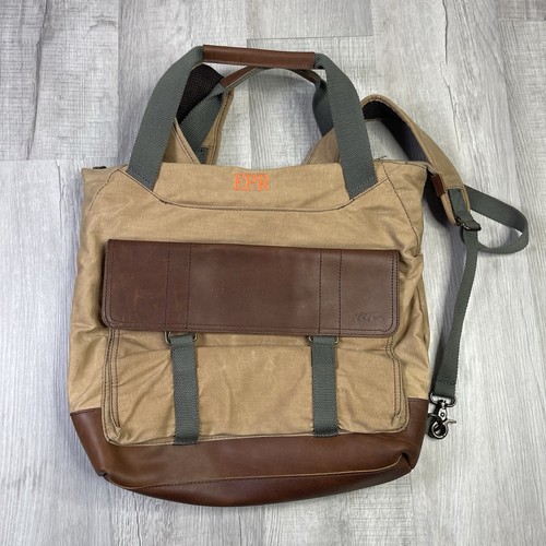 Vintage L.L. Bean Heritage Khaki Waxed Canvas Leather Tote Backpack ...