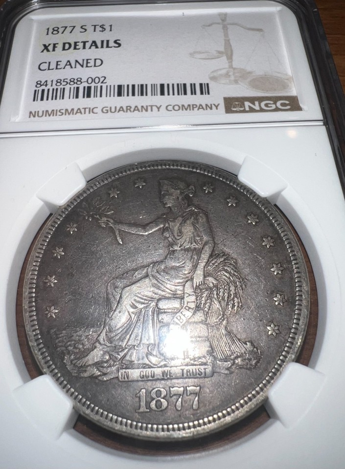 1877 S Trade Dollar NGC Graded XF Details Cleaned. Great Looking Coin ...
