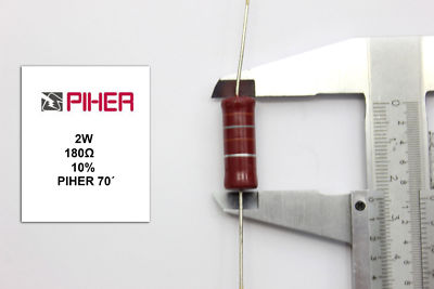 VINTAGE PIHER RESISTOR. 2W 180Ohm 180R 10% *1 PC* NEW ORIGINAL 1970 ́S ...